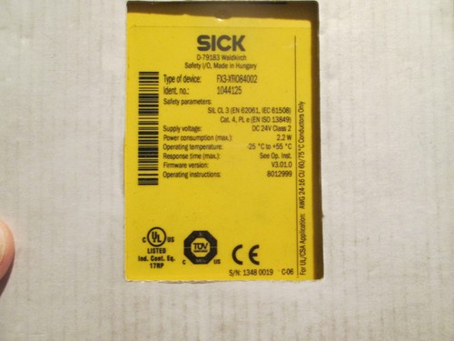 SICK FX3-XTI084002 / 1044125 SAFETY RELAY **NEW** | eBay