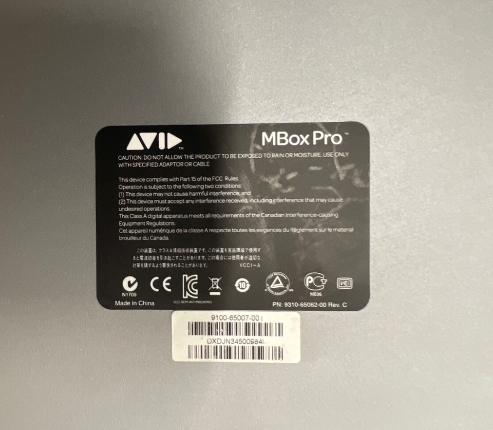 Avid MBox 3 Pro Firewire Audio Interface Digital Recording Box System ...