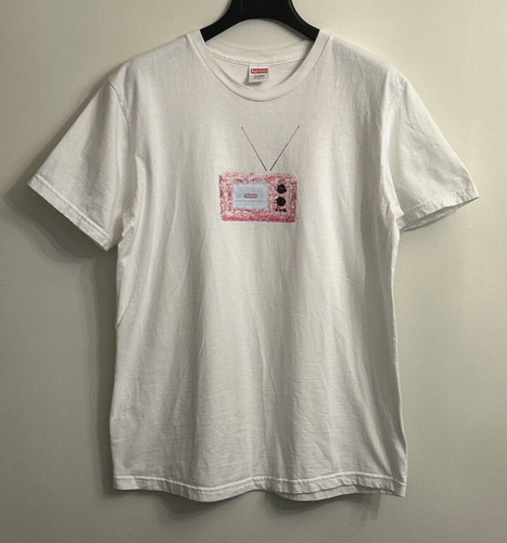 Supreme T-Shirt Size Large Unisex Beige Pink Tv Fuzzy Graphic Tee USA ...