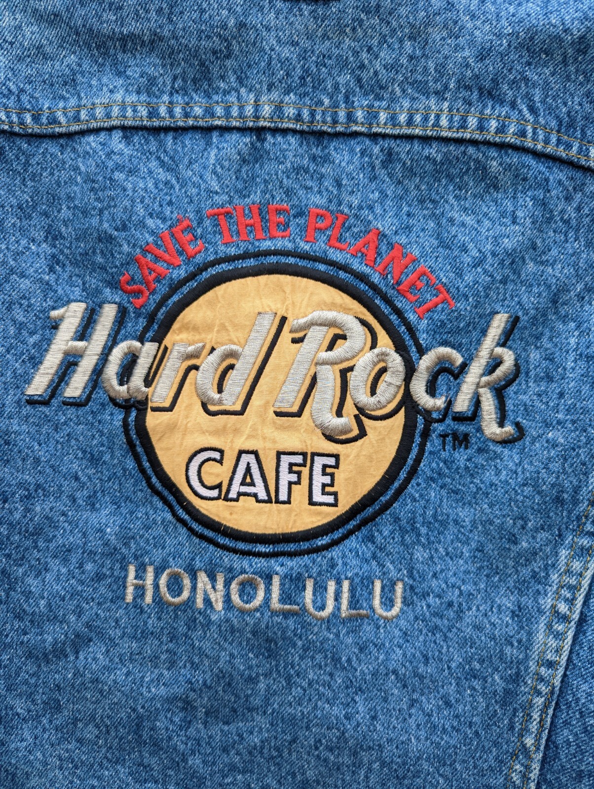 Vintage Lee Denim Jacket Hard Rock Cafe Honolulu 40R … - Gem