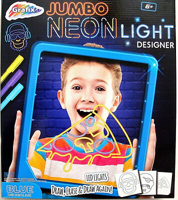 GRAFIX JUMBO NEON LIGHT DESIGNER,W/ DRAWING BOARD,MARKERS,& STENCILS ...
