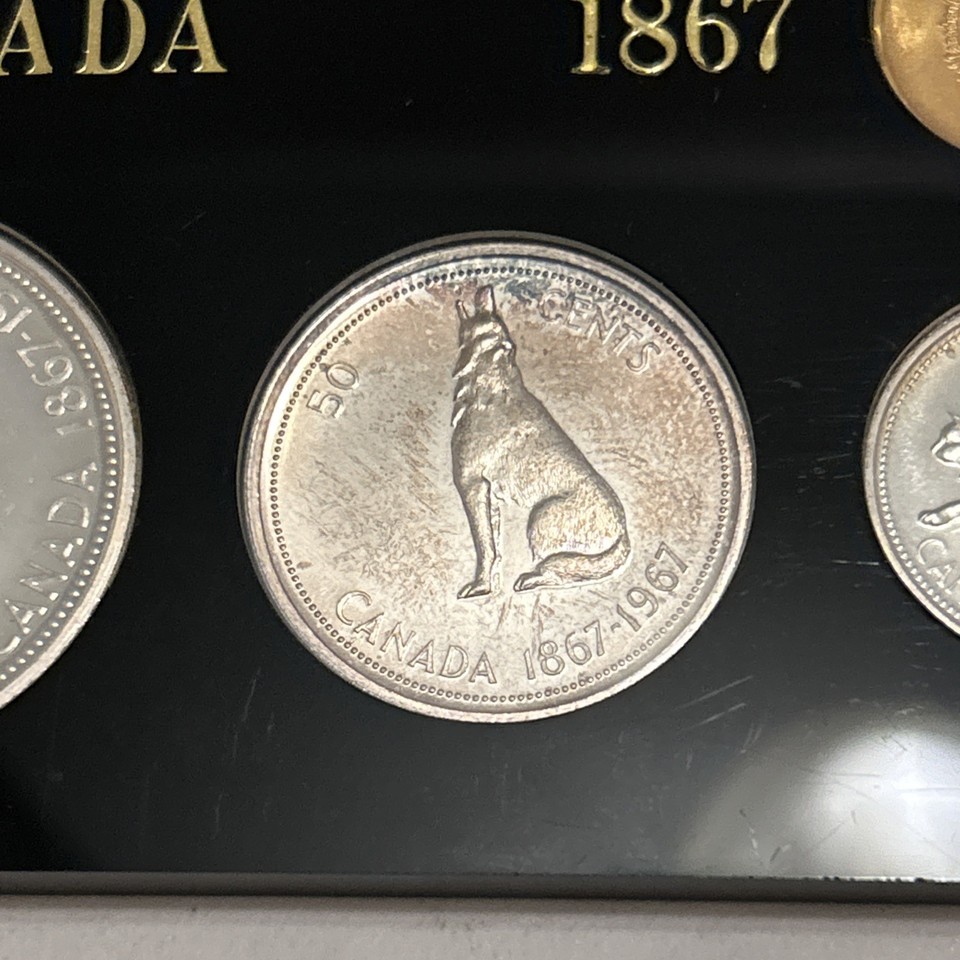 1867-1967 Canadian Centennial Souvenir Coin 6-Coin Set, Silver, With ...
