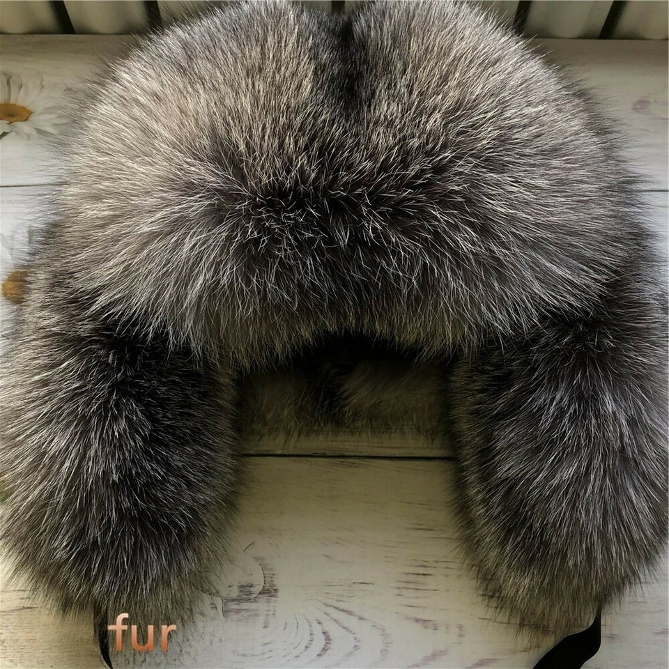 Male Full Covered Real Fox Fur Hat Russian Ushanka Hat Cossack Warm ...