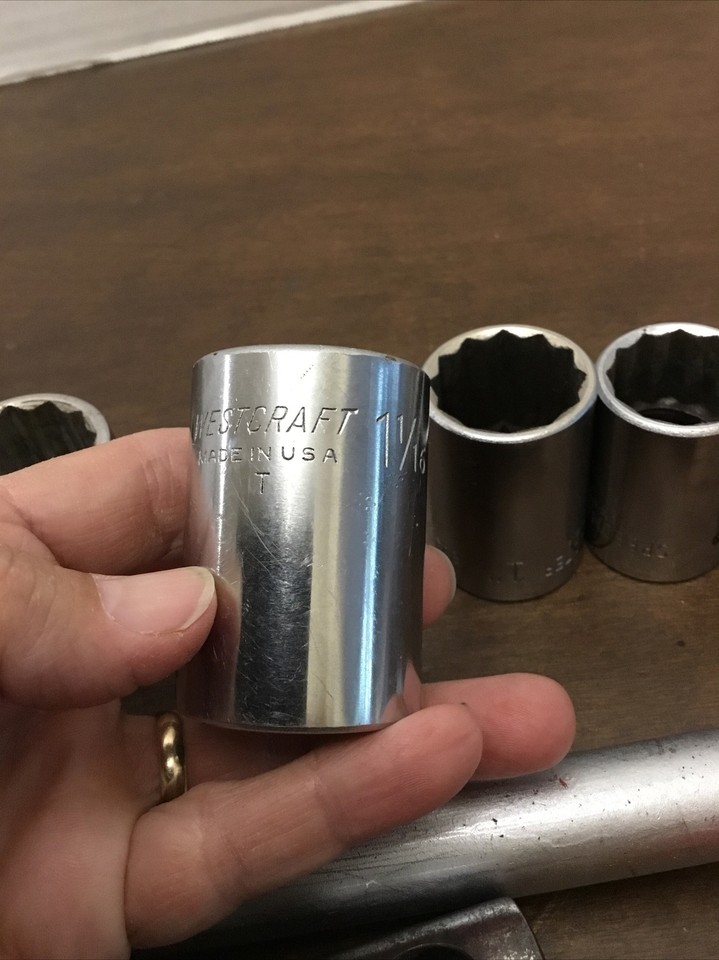 3/4” Drive 12 Pt Socket Set Indestro W/ Slide T-Bar Breaker Extensions ...