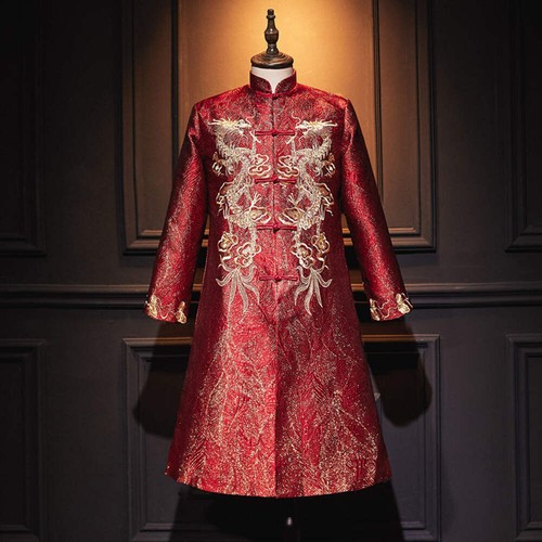 Groom's Red Wedding Double Dragon Tang Jacket (50%Off) | eBay