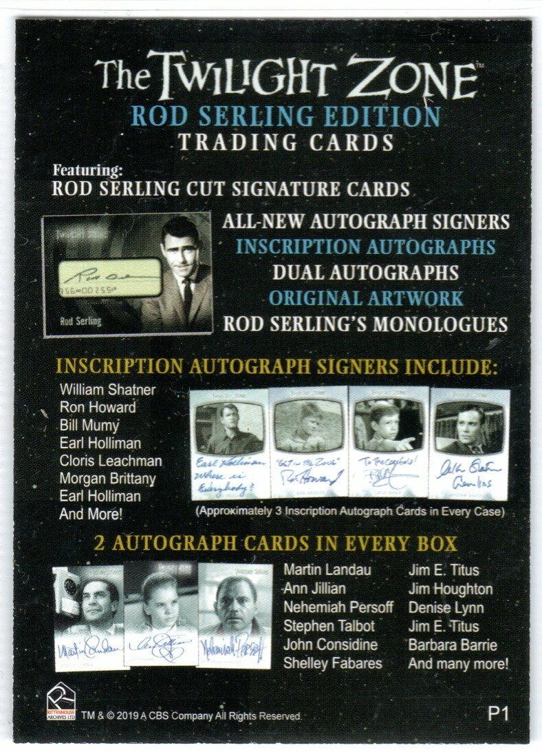 TWILIGHT ZONE ROD SERLING EDITION P1 ROD SERLING GENERAL DISTRIBUTION ...