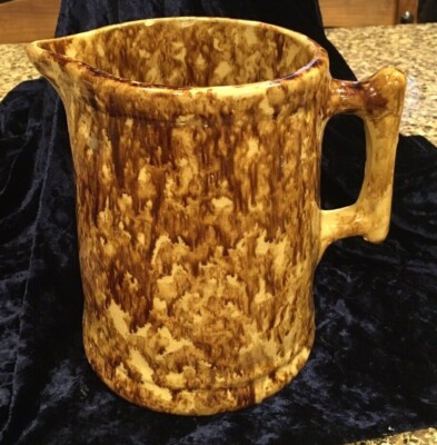 ANTIQUE BROWN SPONGE-WARE BENNINGTON? PITCHER ca.1880 | eBay