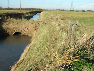 Photo 6x4 Post pipe pole and pylon on Gedney Fen A fenland drainage ...