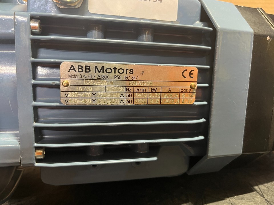 ABB Motors / M2VA80B-4 / 50B40255 / .8 (KW) / Electric Motor | eBay