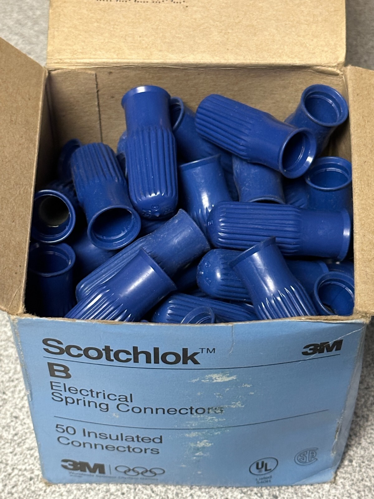 NEW Box of 50 3M Scotchlok B Electrical Spring Connectors, Blue ...