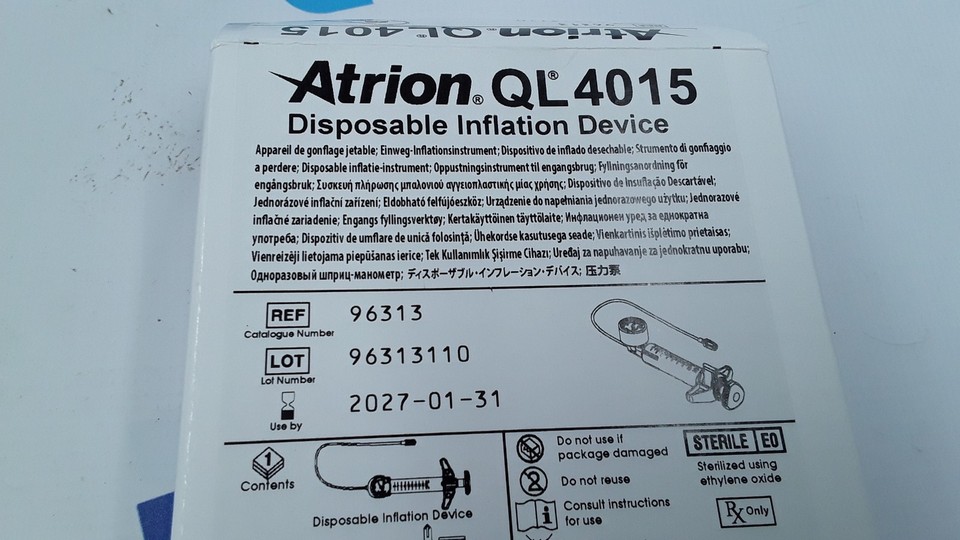 Atrion QL4015 Disposable Inflation Device REF 96313 EXP 2027 | eBay
