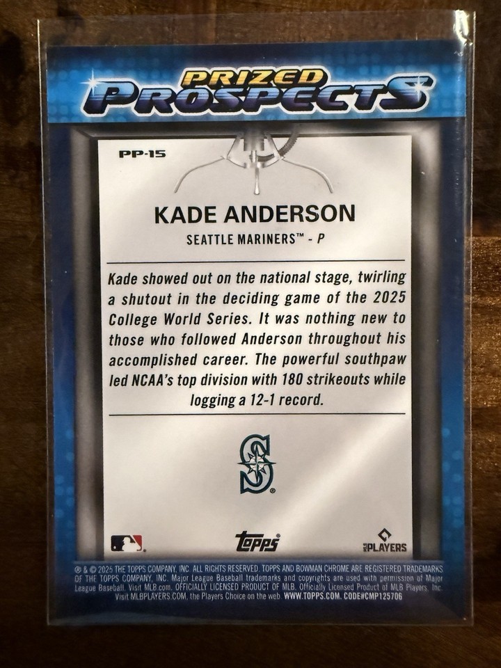 2025 Bowman Draft Kade Anderson Prized Prospects | eBay