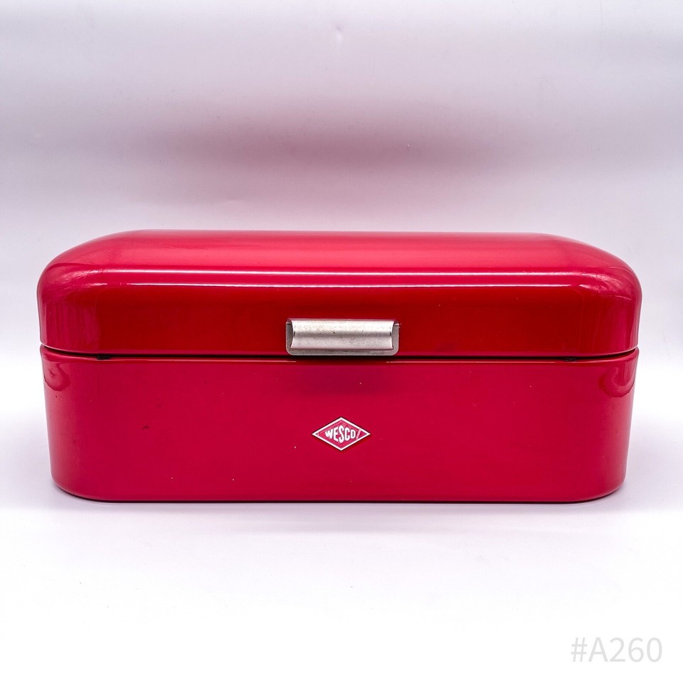 Vintage Wesco Bread Box Bread Boxes Bread Crate Lunch Box Retro Red ...