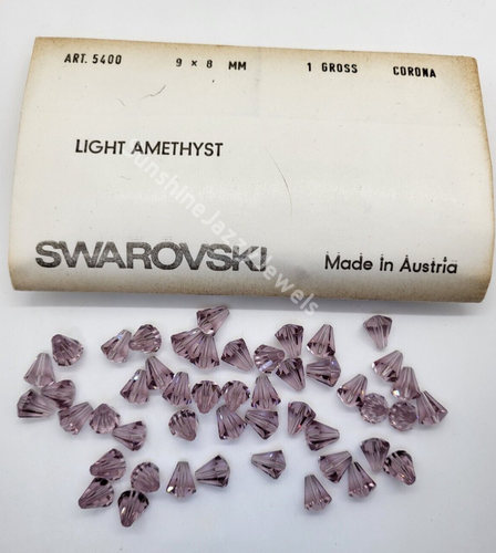 Factory Pack Swarovski Crystal Lt Amethyst 9x8mm Cone Shape 5400 Beads ...