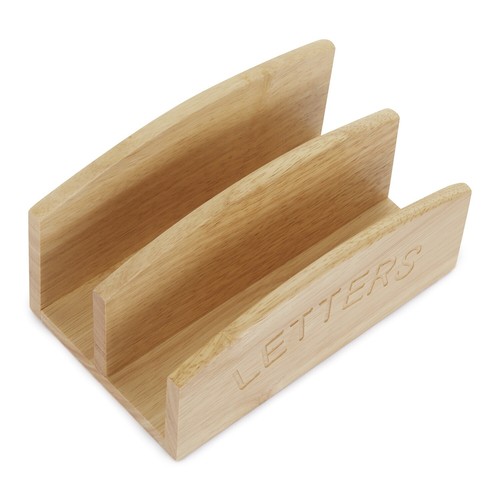 Letter Holder Freestanding Rubber Wood Mail Organiser Rack Kitchen ...