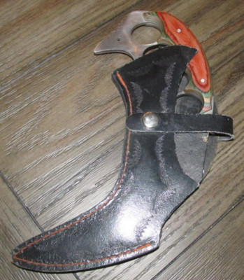 White Tail Cutlery Hunt Hunting Butcher Curved Hand Held Made Skinner ...