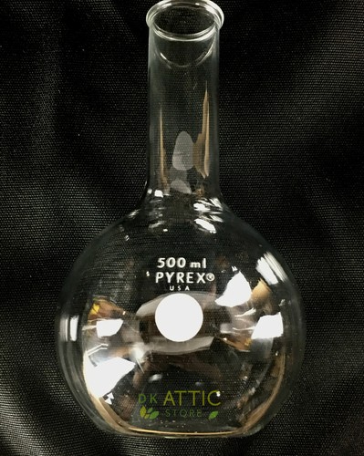 1 New Corning PYREX 4060-500 500 ml Florence Flat Bottom Boiling Flask ...