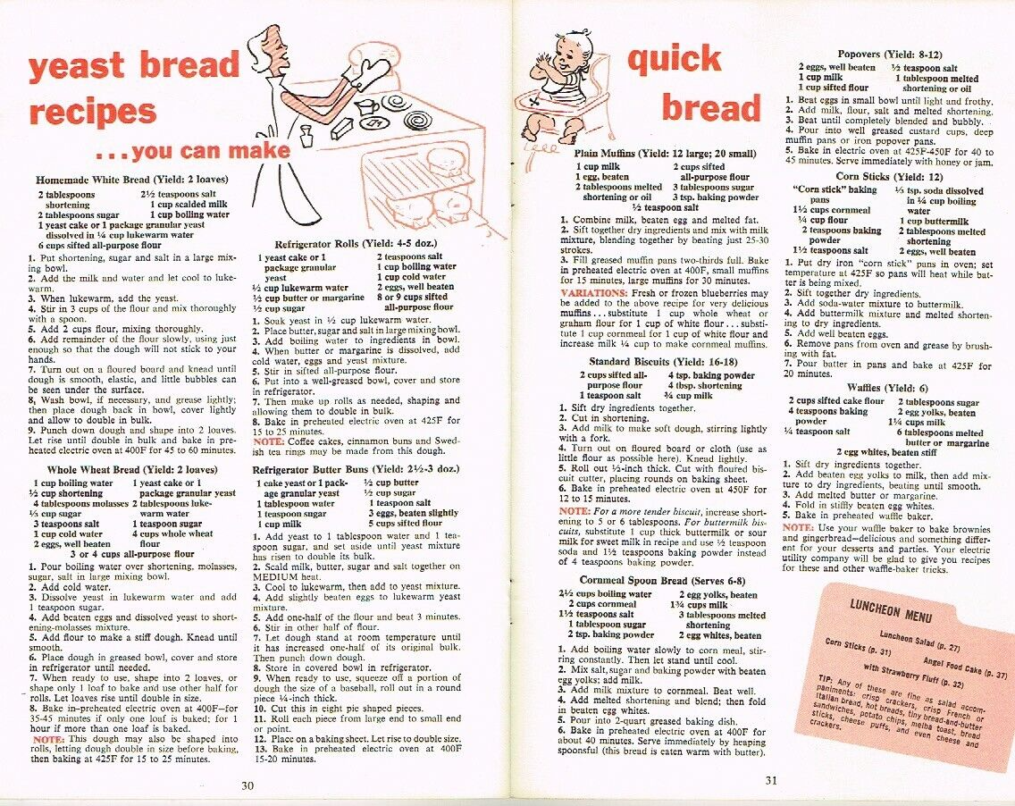 New Cook's Cookbook MCM Atomic Era Recipe Book Edison Electric GREAT ...