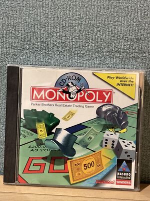 Hasbro Interactive MONOPOLY Windows PC Computer Game CD-ROM Complete ...
