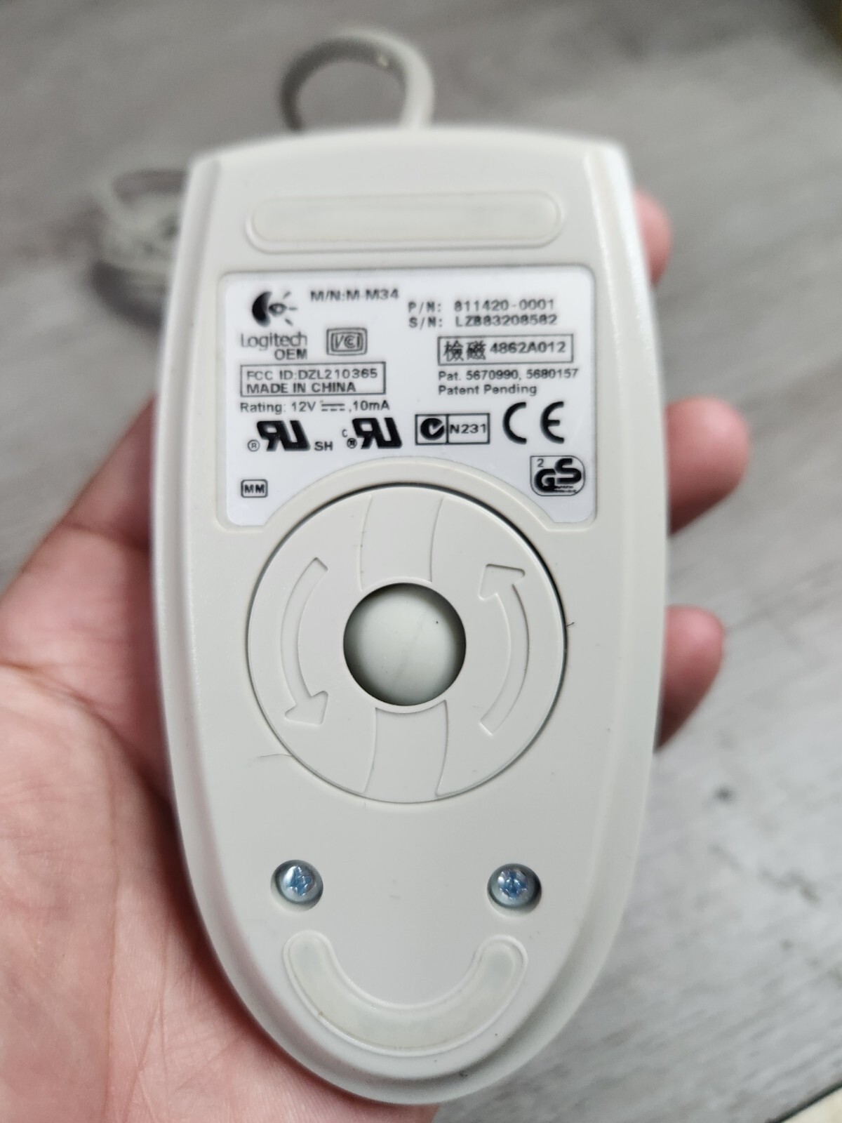 Vintage Logitech 2-Button Serial Mouse M-M34 Ball Mouse | eBay