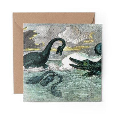 1 x Blank Greeting Card Plesiosaur Ichthyosaur Dinosaur Sea #24040 ...