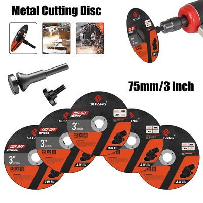 75mm 3" Resin Metal Cutting Disc 1/4" Shank Mandrel Grinder Disc For ...