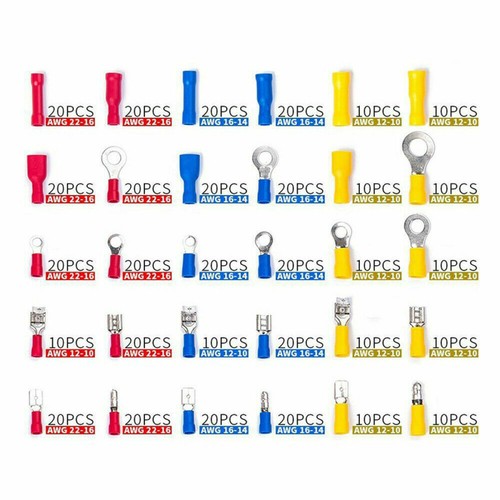 480Pcs Car Wire Assorted Insulated Electrical Terminals Connectors ...
