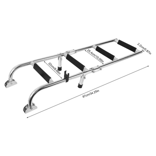 Boat Ladder 4 Steps Extension Folding Pontoon Ladder Stainless Steel | eBay