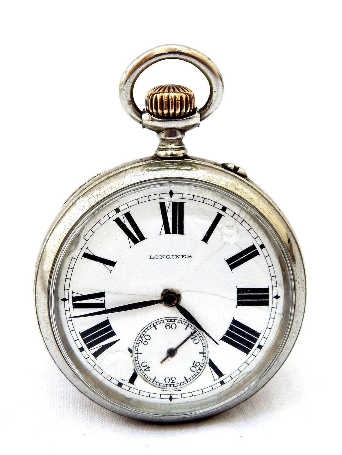 Pocket Watch LONGINES Open Face Cal 20.52 Case Steel … - Gem
