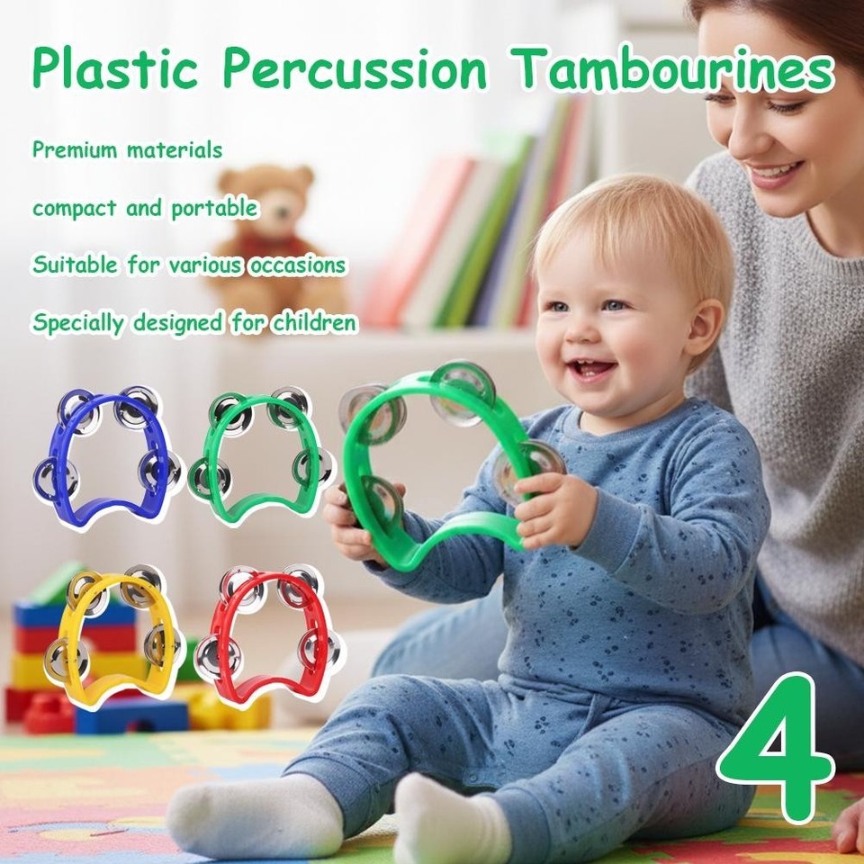 4pcs Plastic 4Bell Percussion Instrument Stage Performance Colorful ...