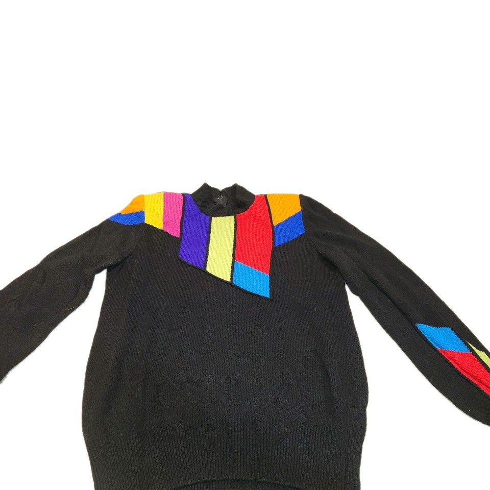 80s 90s Vintage Clothing Multicolor wool Design Knit Cardigan Women's ...