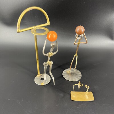 Lot Of 3 Metal Player Nuts/Bolts Wire Figures Welded Art Basketball ...