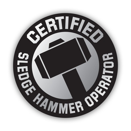Sledge Hammer Operator Sticker Decal - Weatherproof - hard hat hardhat ...