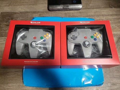 Two Nintendo Switch Nintendo 64 Online Controllers - Grey New Sealed ...