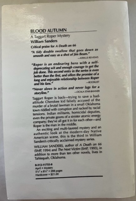 Blood Autumn by William Sanders - ADVANCE UNCORRECTED PROOF EDITION ...