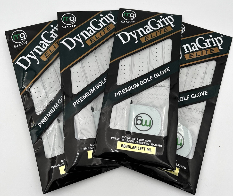 Lot of 4 - MG Golf DynaGrip Elite Men's Regular All-Cabretta Leather ...