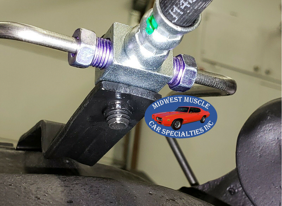 64-72 Rear End Differential Axle Rubber Brake Hose Flex Line Bracket ...