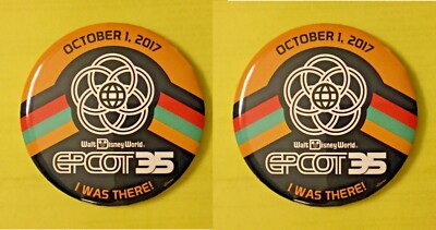 Disney 2 Buttons Epcot 35 I Was There 35th Anniversary Oct.1 2017 Pin ...