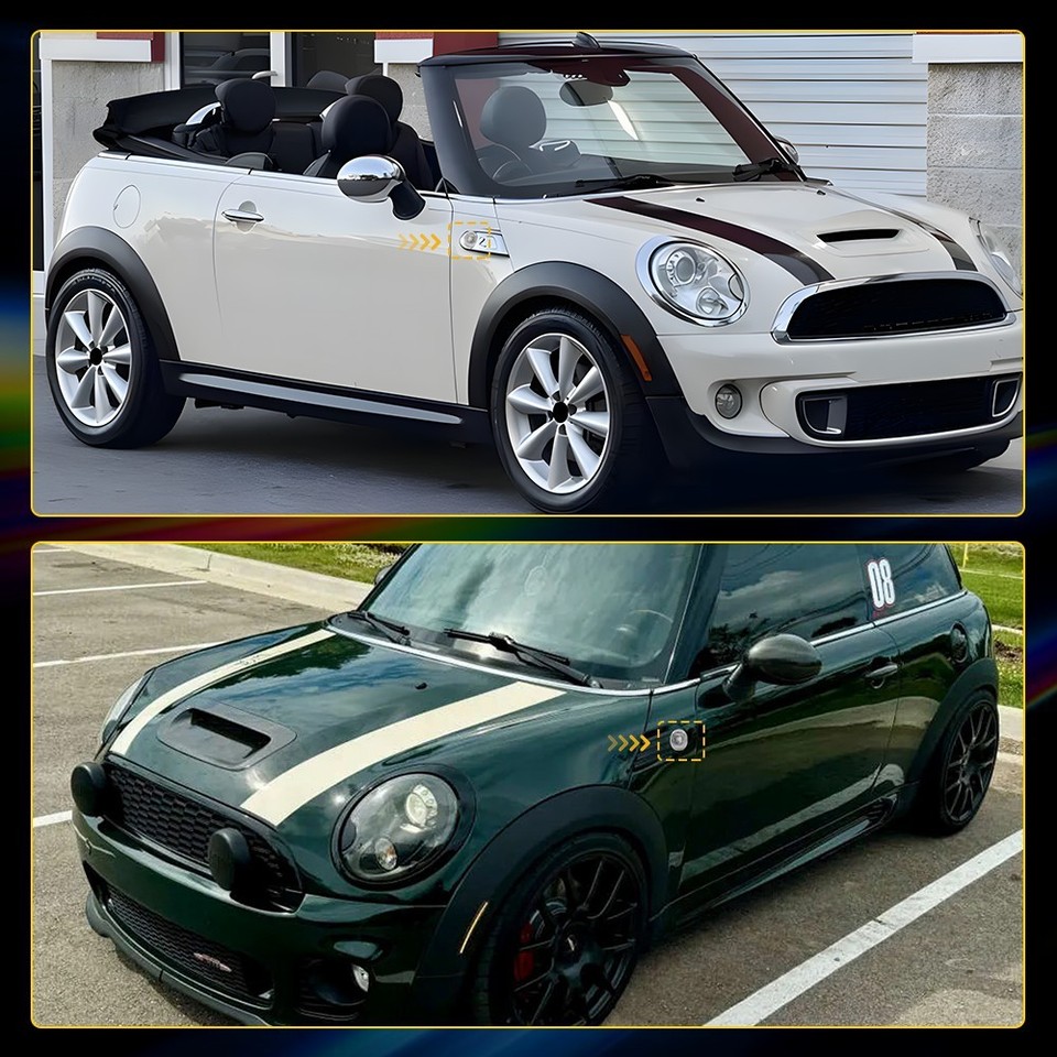 2x Front Side Marker Lights Cover For Mini Cooper R55 R56 R57 R58 R59 ...