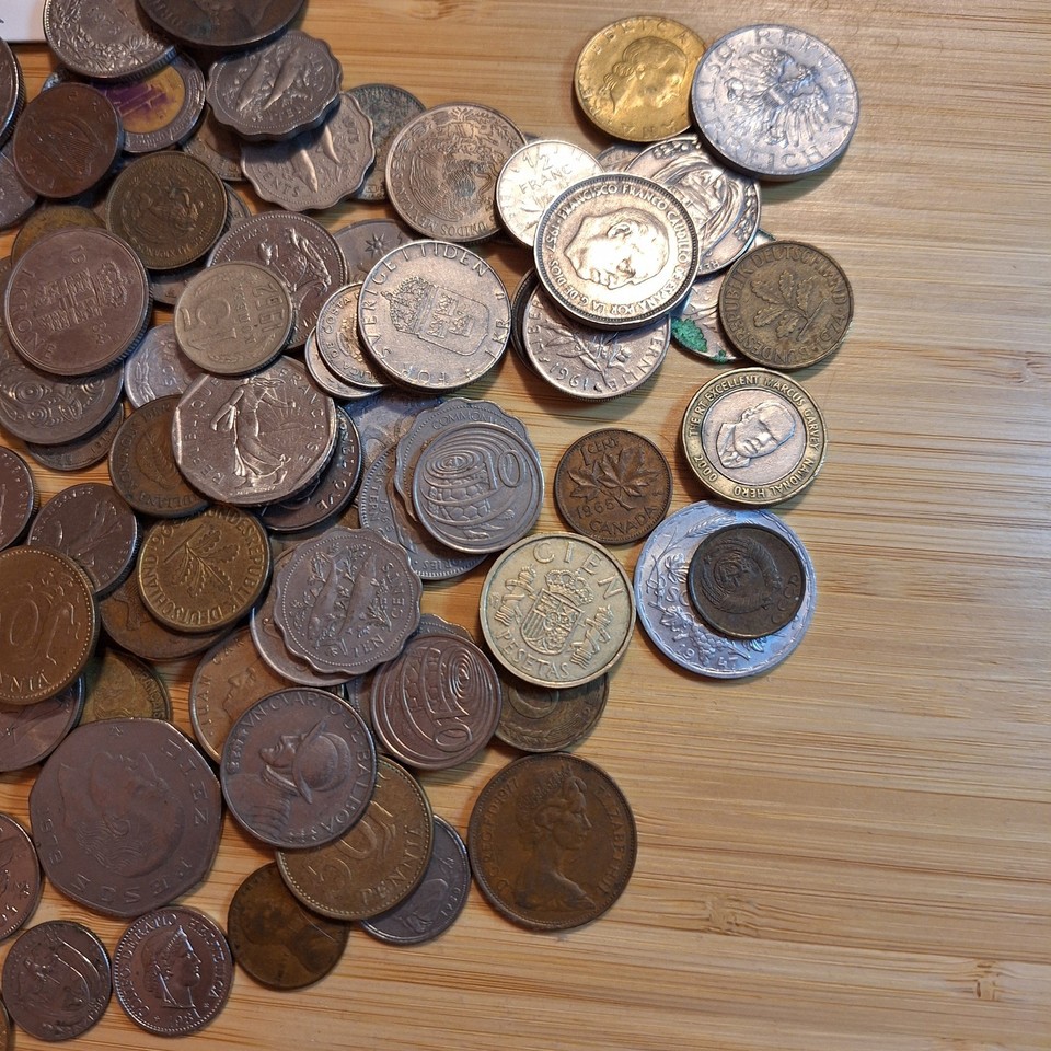 Vintage Bulk Lot Of Foreign World Coins From Different Countries 75 ...