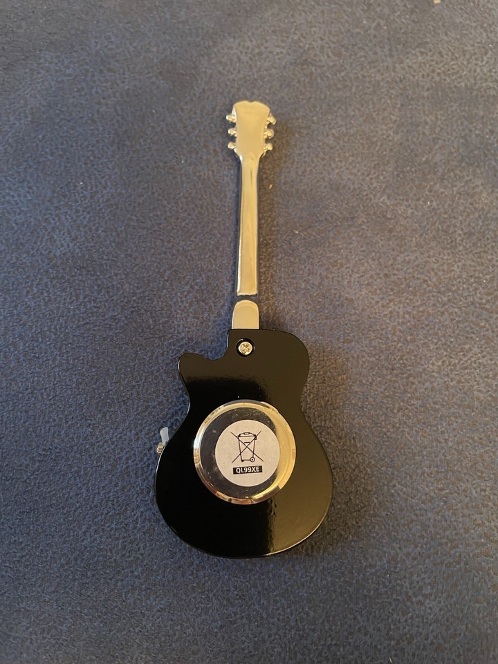 Black Guitar Clock WM. WIDDOP Miniature NEW Music Musician Desk 9030 ...