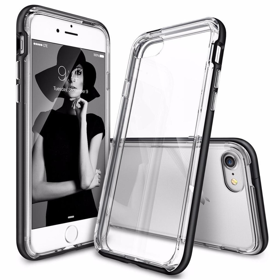 For iPhone 7 / 7Plus Crystal Clear PC Back TPU Bumper Drop Protection ...