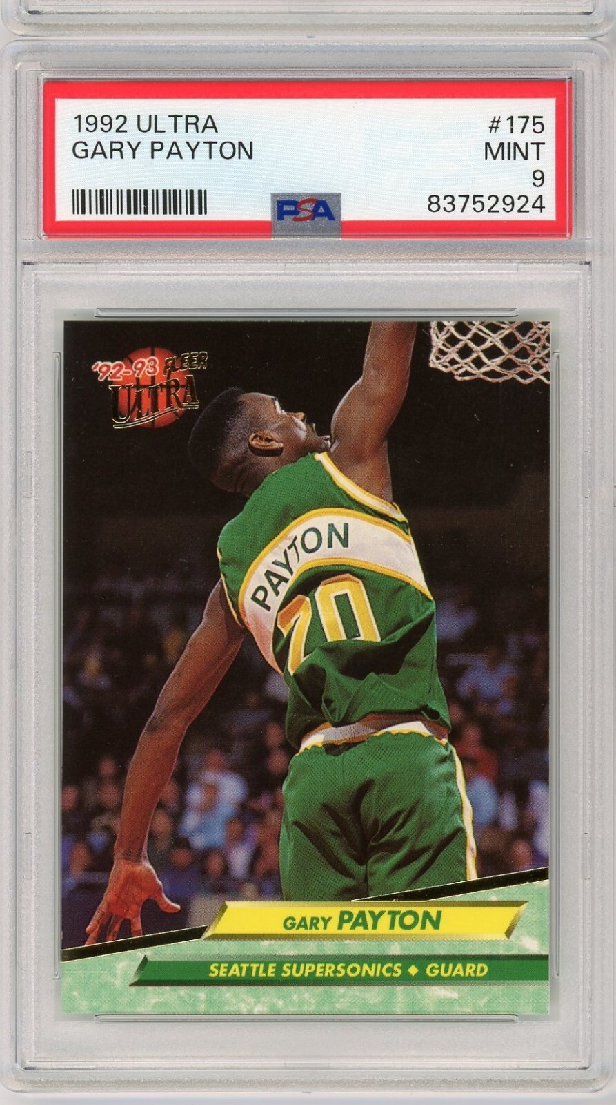 1992 Fleer Ultra #175 - GARY PAYTON - Seattle Supersonics - PSA 9 | eBay