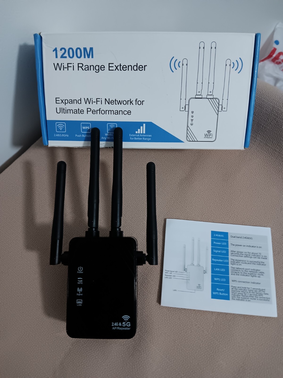 2.4G/5G Dual Band WiFi Repeater 1200Mbps WIFI Range Extender Wifi ...