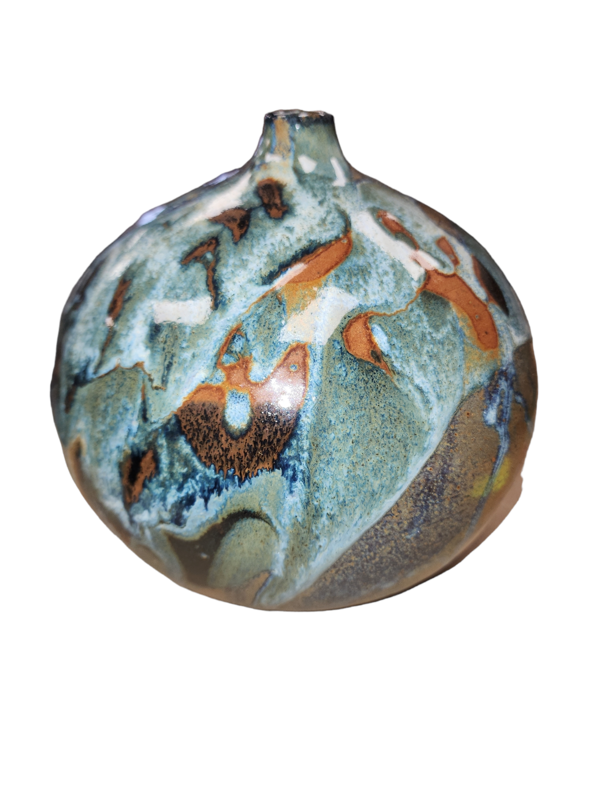 Early Karl Sporck Attributed Studio Art Pottery Abstract Blue Ceramic ...