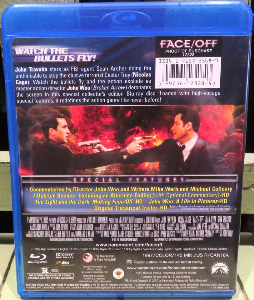 Face/Off Blu-ray John Travolta Nicholas Cage John Woo 97361232843| eBay