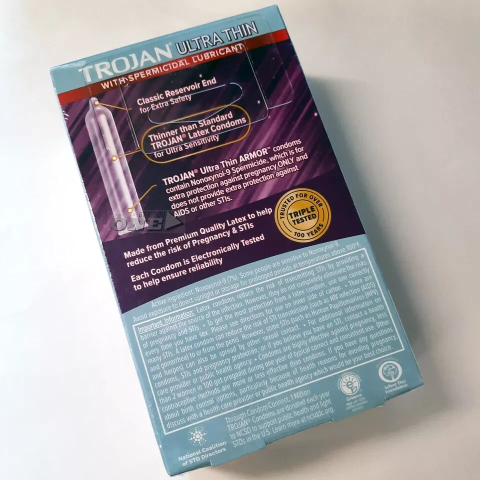Trojan Ultra Thin Ultra Sensitivity With Spermicidal Lubricant Condoms ...