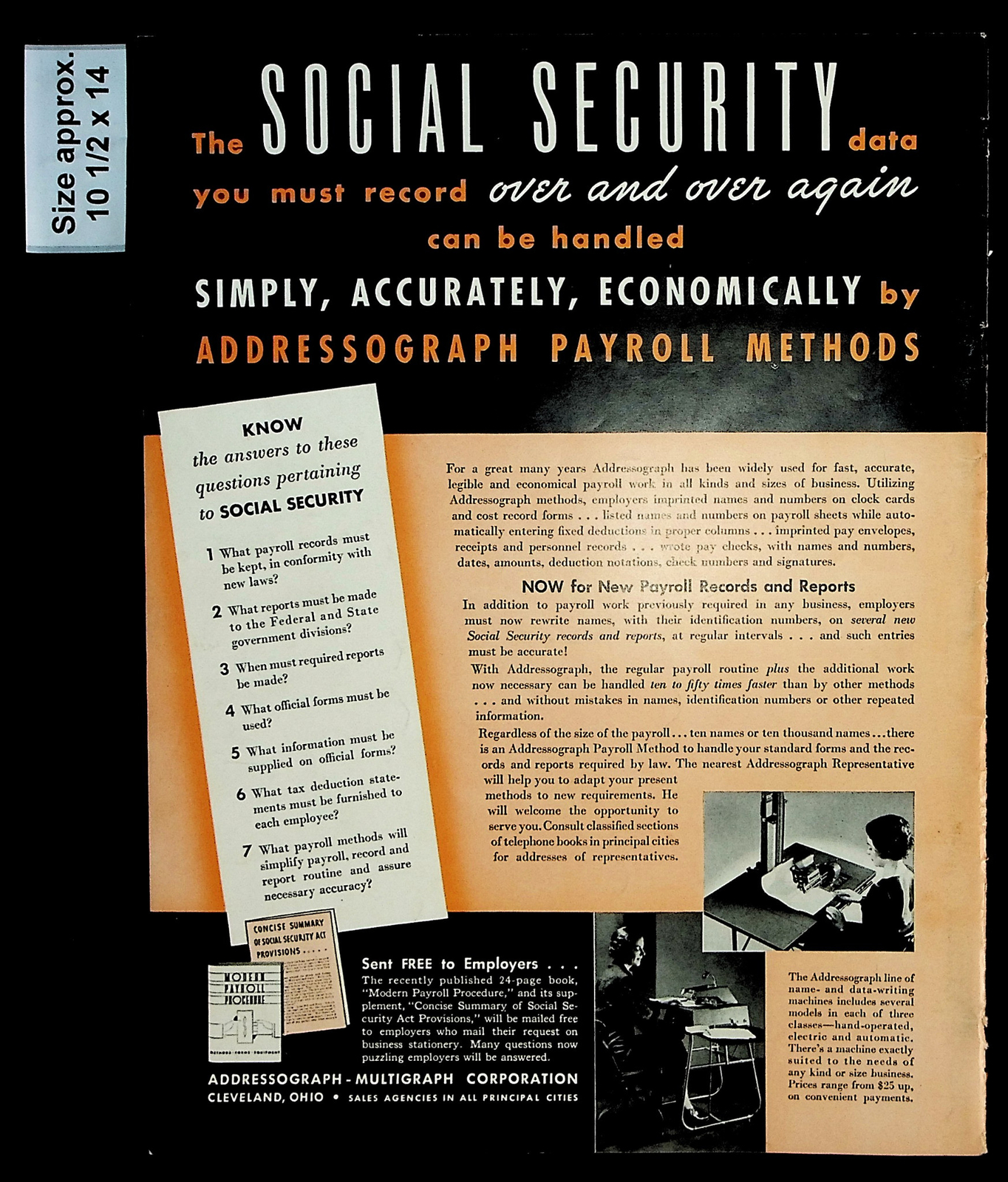 1937 Addressograph-Multigraph Corporation Social Security Vintage Print ...