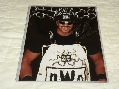 BUFF BAGWELL AUTOGRAPH 8X10 PHOTO LEAF AUTHENTICITY WCW NWO MARCUS ...