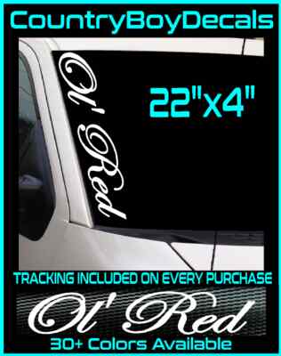 OL' RED Vinyl Decal 22" Windshield Sticker JDM Car Diesel Truck Lifted ...